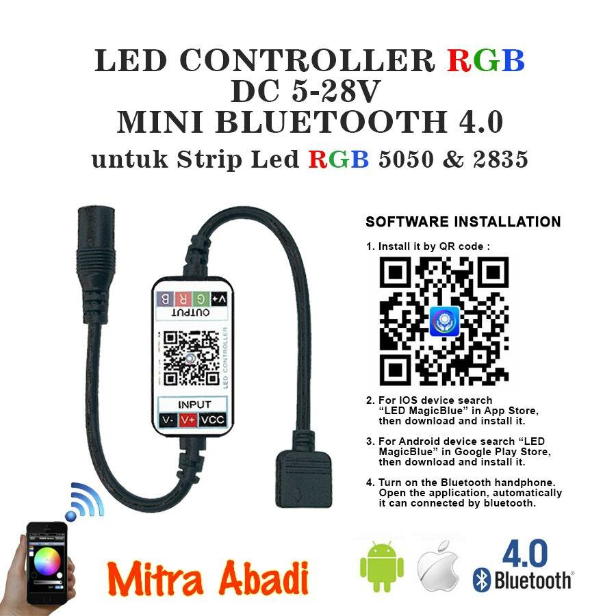 Led Controller RGB DC 5-28V MINI BLUETOOTH Jack Adapter | Shopee Malaysia