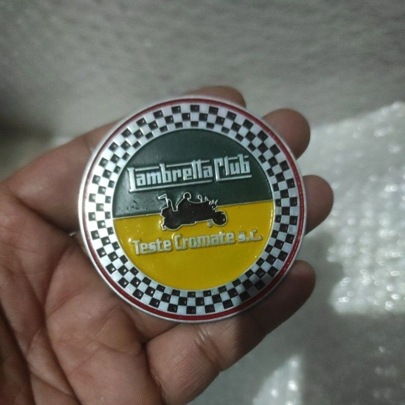 Vespa Lambretta Badge Emblem Sticker Metal Lambrertta teste Cromate ...