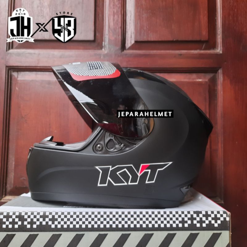 Helmet Full Face KYT R10 Solid Polos Matt Black Hitam Doff Original ...