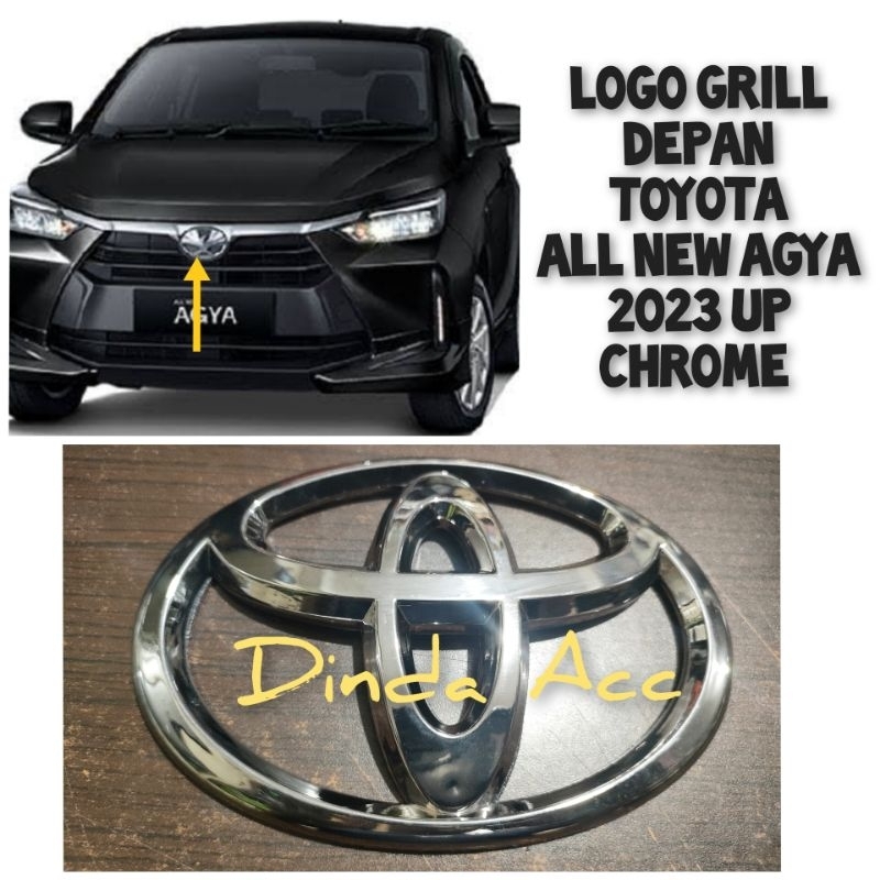 Toyota Chrome All New Agya 2023 Front Grill Logo Emblem up | Shopee ...