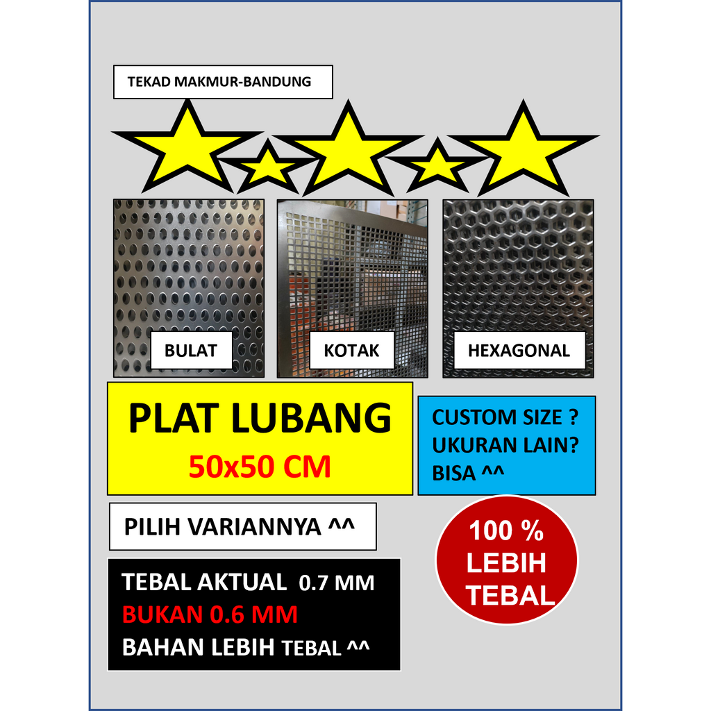 50x50 Plate - Speaker Ram Iron Plate - Grill Ram Hole Plate - Grill Ram ...
