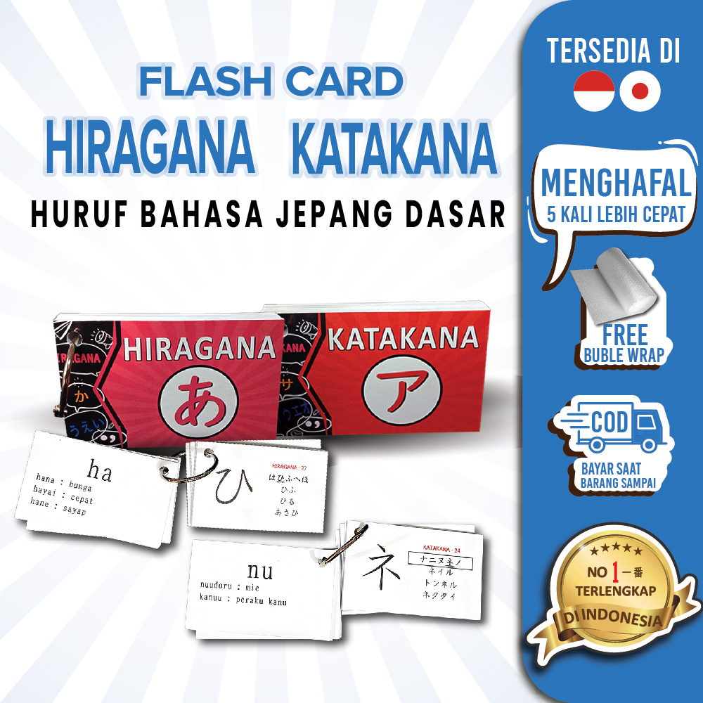 Hiragana & Katakana Letter Flashcards Japanese Language Memorizing ...