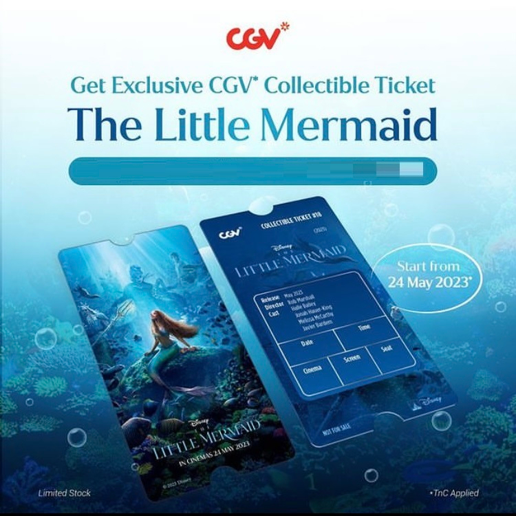 The Little Mermaid x CGV Official Collectible Ticket | Shopee Malaysia