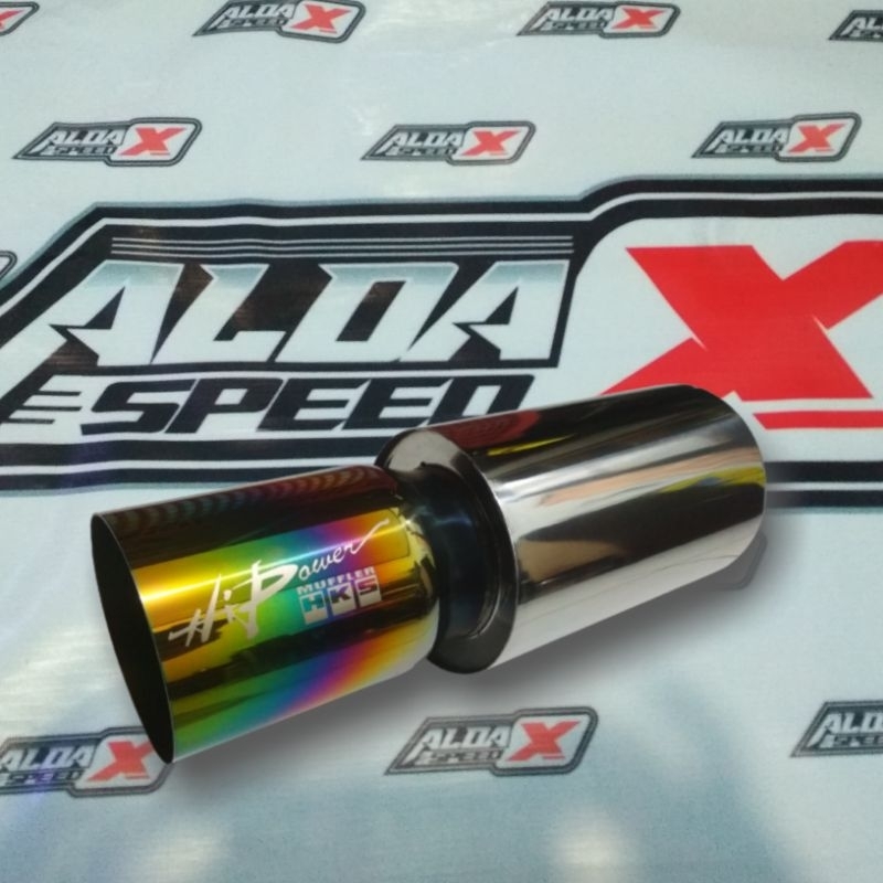 Hks Hi power Rainbow car exhaust round bass outlet 3.5in inlet 2in ...