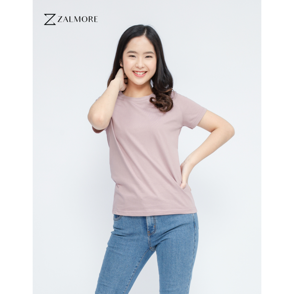 Zalmore Basic Women Oneck T-Shirt Premium Cotton - Women's T-Shirt ...