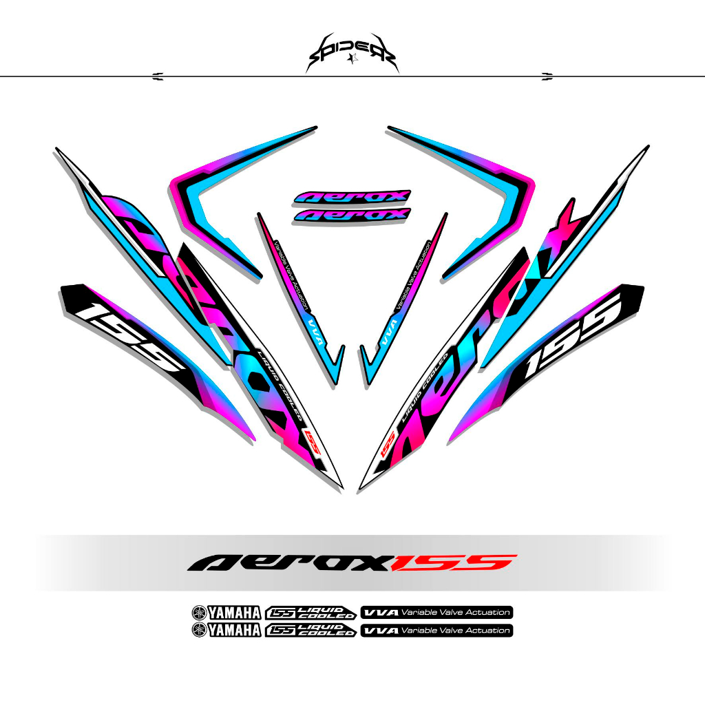 Striping AEROX A3/NVX 155/AEROX OLD/OLD/LILA/Colorful/Rainbow/155 ...