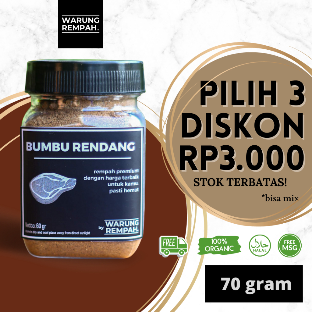 Padang Rendang Seasoning, Special Aroma, Original Minang Cooking ...