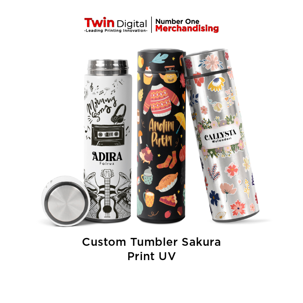 TERMOS Twindigital Tumbler Thermos Sakura 500ml Custom Drinking Bottle ...