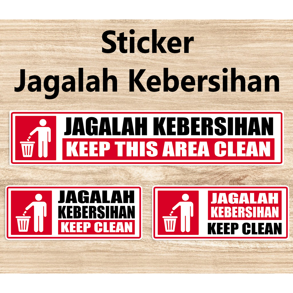 Sticker keep clean/sticker keep this area clean 6x31cm & 6x15cm ...
