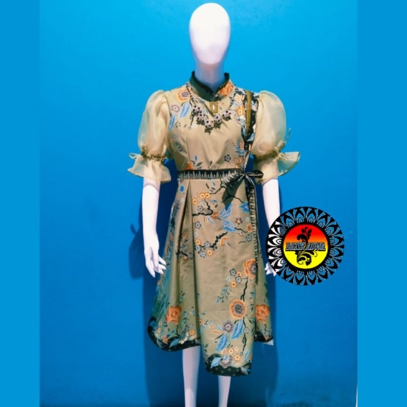 Beautiful and Elegant Tricot Layered Combination Party Batik Dress for ...
