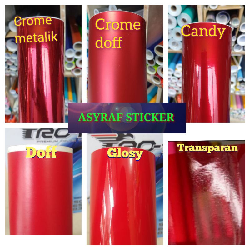 MERAH Red MOTORCYCLE STICKER SCOTLETS DOFF RED SCOTLITE STICKER, GLOSSY ...
