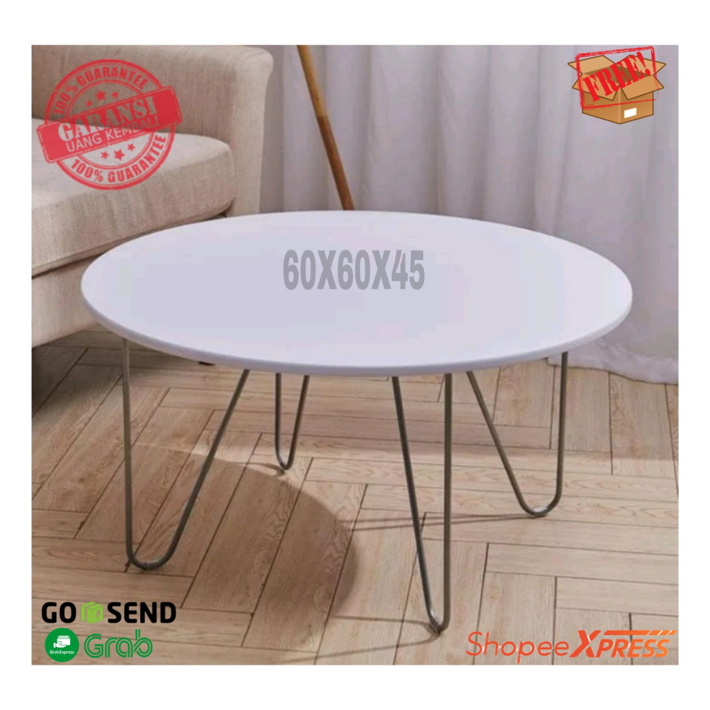 PUTIH 60cm White Mini Round Table/Terrace Coffee Table/Minimalist Cafe ...