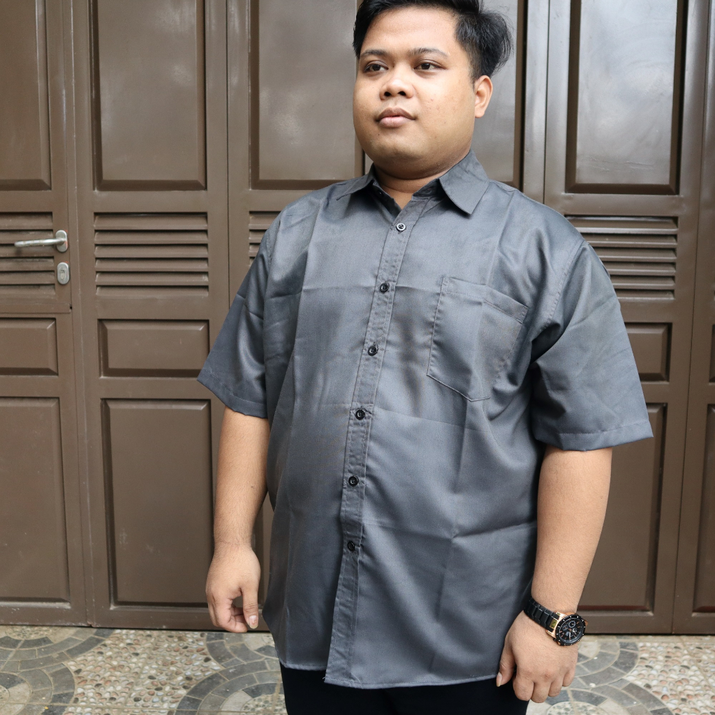 KEMEJA HITAM Baju Shirt hem Tiedye Boys Plain Black navy oversize Men Short Sleeve Men jumbo big ...