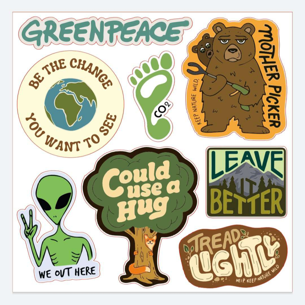 Vintage GreenPeace Vintage Nature Wild Sticker Pack | Shopee Malaysia