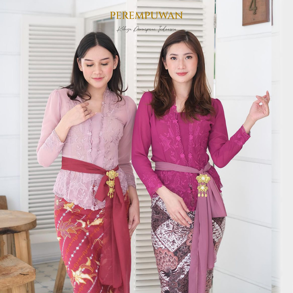 KATUN Women - Balinese Kartini Encim Kebaya Set semi-Italian Cotton ...