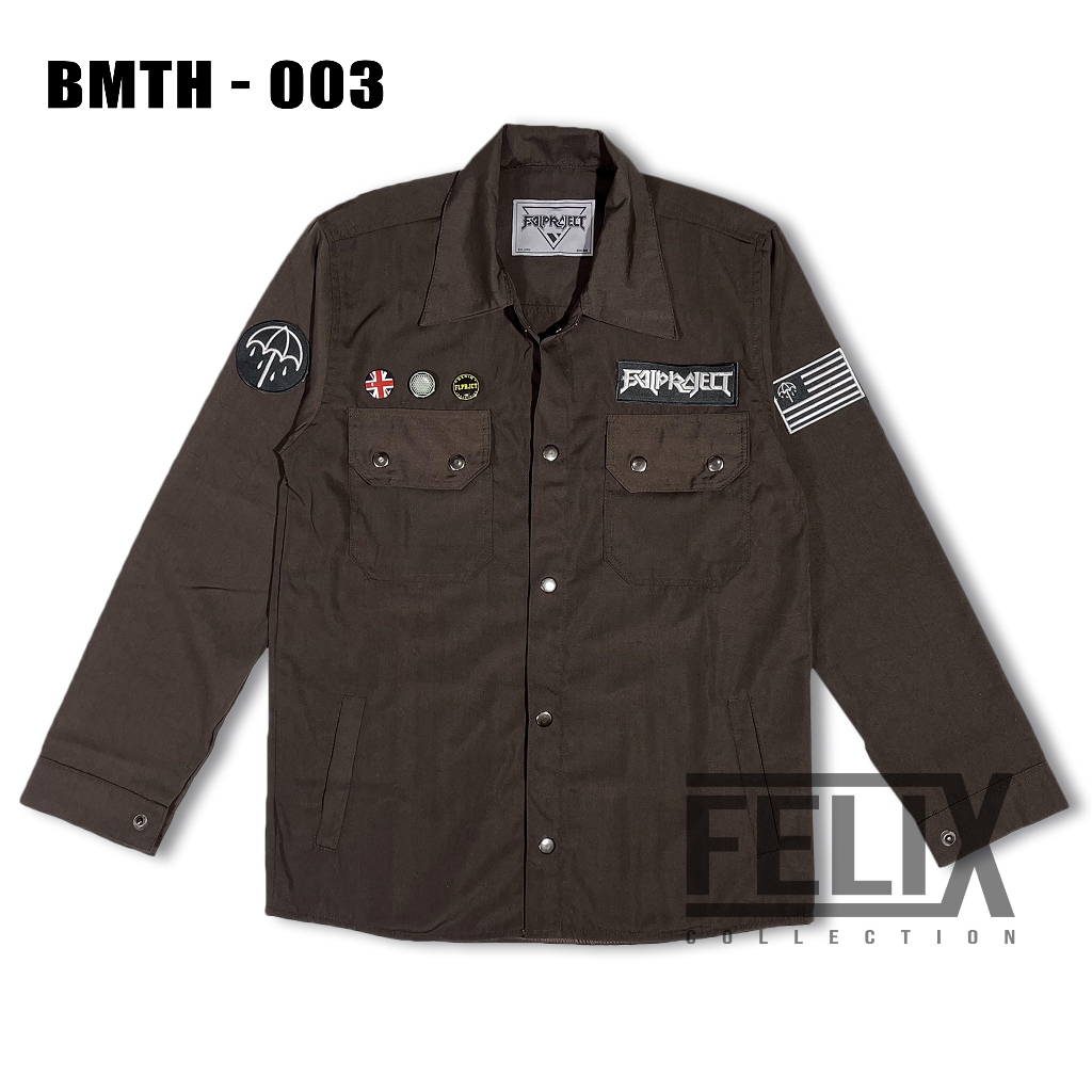 Men's BMTH SEMIPARKA JACKET - Boys FULL Embroidery/PATCH/EMBLEM ...