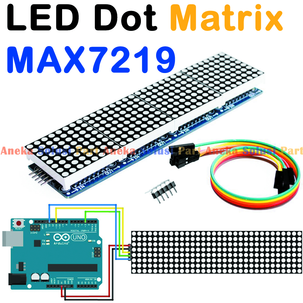 MERAH Max7219 LED DOT MATRIX Module 32X8 Red Running Text Display Arduino | Shopee Malaysia