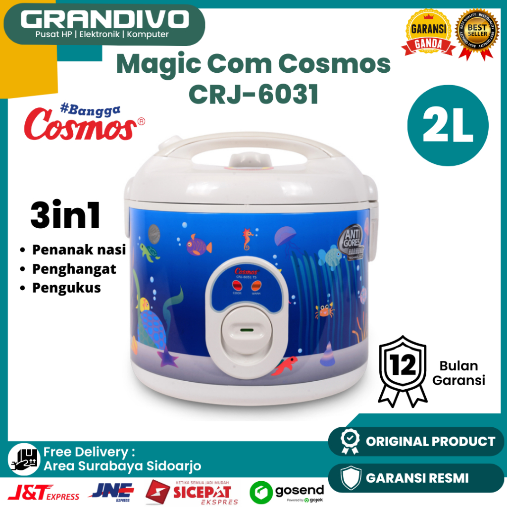 Magic COM COSMOS 2 Liter CRJ 6031 HARMOND Official Guarantee-Grandivo | Shopee Malaysia