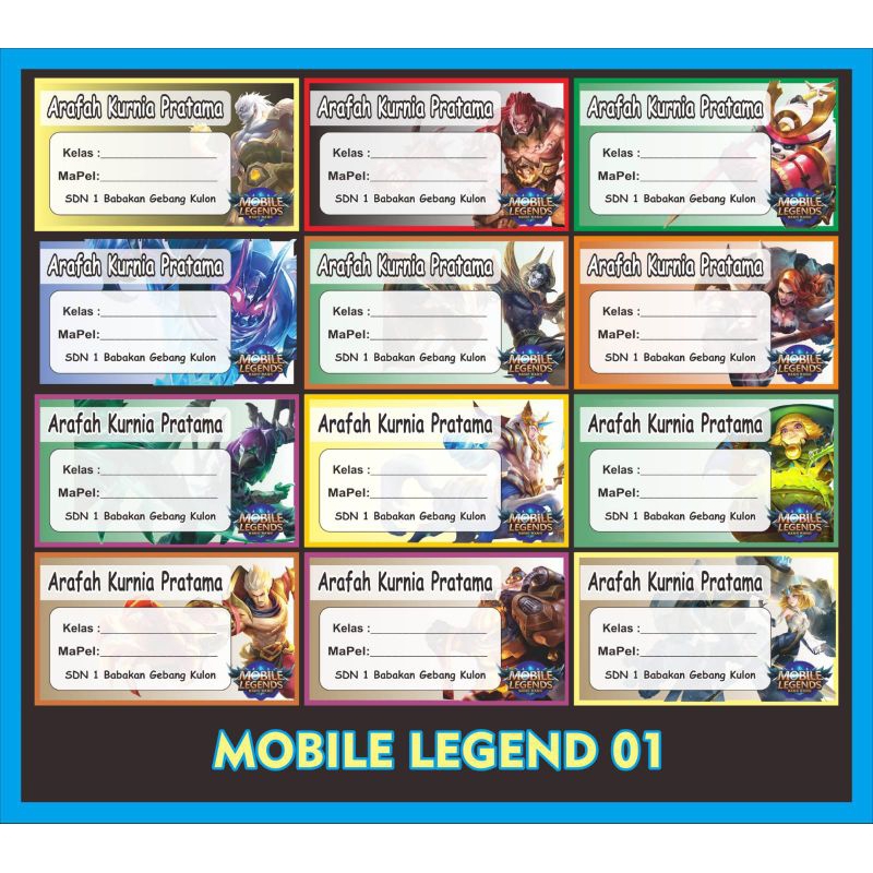 Mobile legend spidermen free fire mapel label Sticker bt21 unicorn upin ...