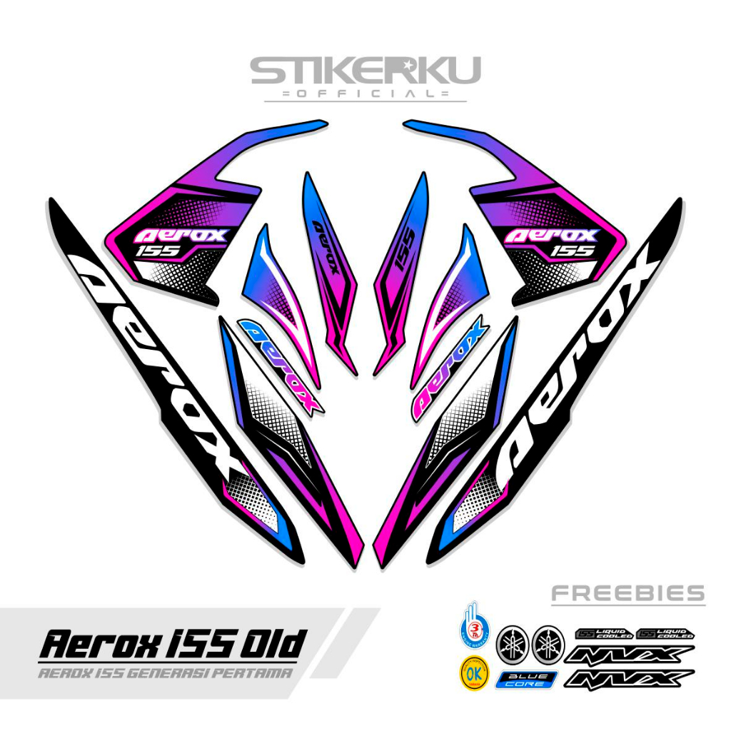 Striping AEROX LAMA 155 MOTIF 48 / STICKER AEROX OLD 155 VVA / STICKER ...