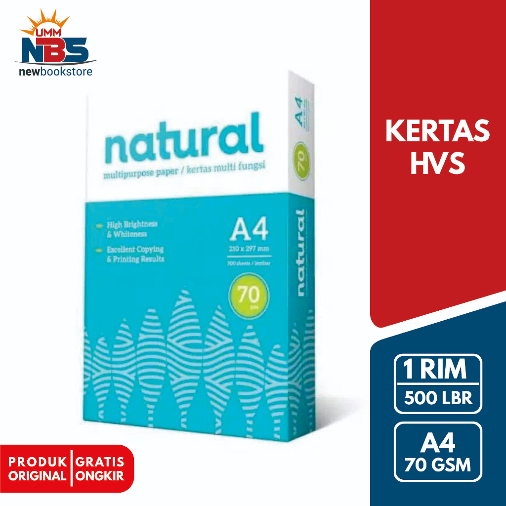 Printer / Photocopy Paper | Hvs Natural Paper A4 / F4 70 gsm 1 Ream contains 500 Sheets | Shopee ...