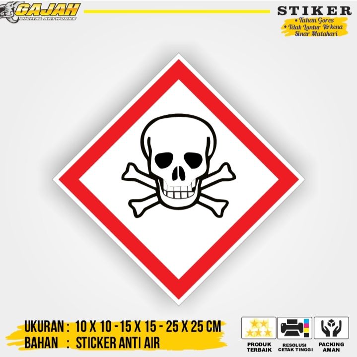 B3 Waste Symbol Sign Label Sticker Harmful And Toxic Material Sticker ...