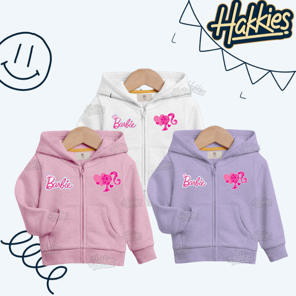 Latest barbie zipper hoodie jacket for boys and girls, ages 1 2 3 4 5 6 ...