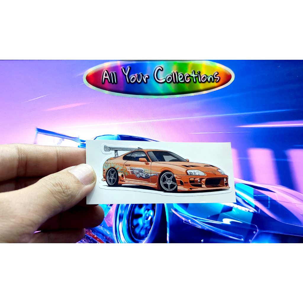 Sticker TOYOTA SUPRA ORANGE FAST FURIOUS VIRAL STICKER VINYL CUTTING ...
