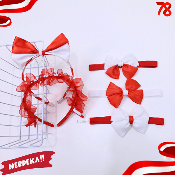 MERAH PUTIH Baby Red and White Bandana - Girls / Headband HUT RI August ...