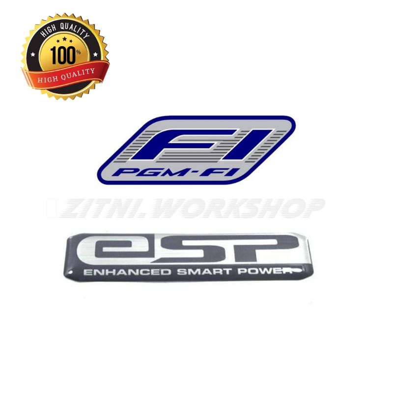 A SET Of 3D Sticker Emblems Or Logos HONDA PGM FI And ESP Emblems ...