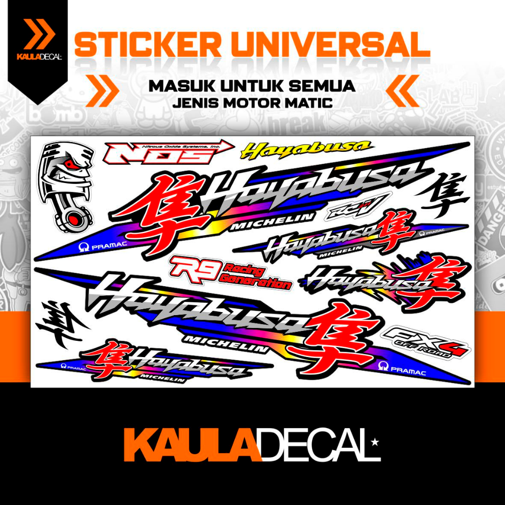 Motorcycle STRIPING STICKER ALL MATIC MOTIF 626 / UNIVERSAL MATIC ...