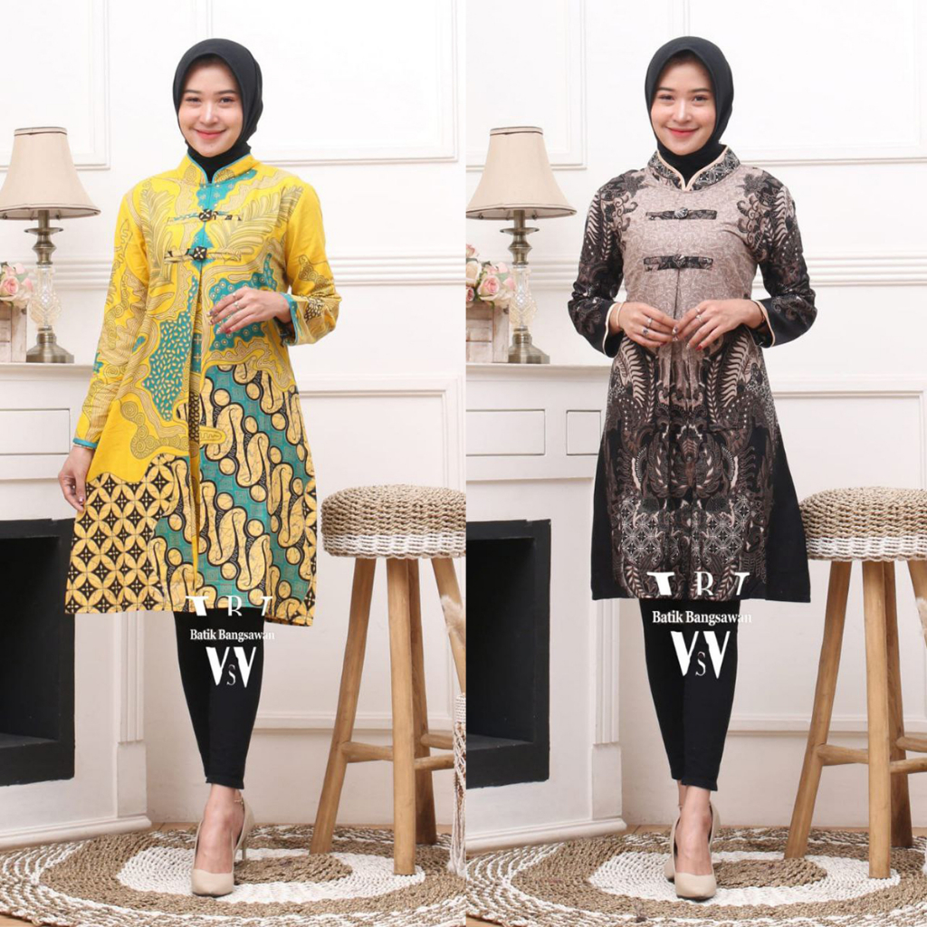 Modern Women's Batik Tunic Batik Dress Jumbo Women's Batik Office Batik ...