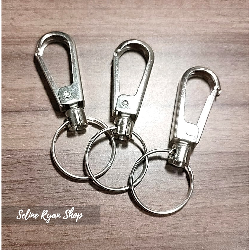 GANTUNGAN Plain Chrome Single Ring Carabiner Keychain | Shopee Malaysia