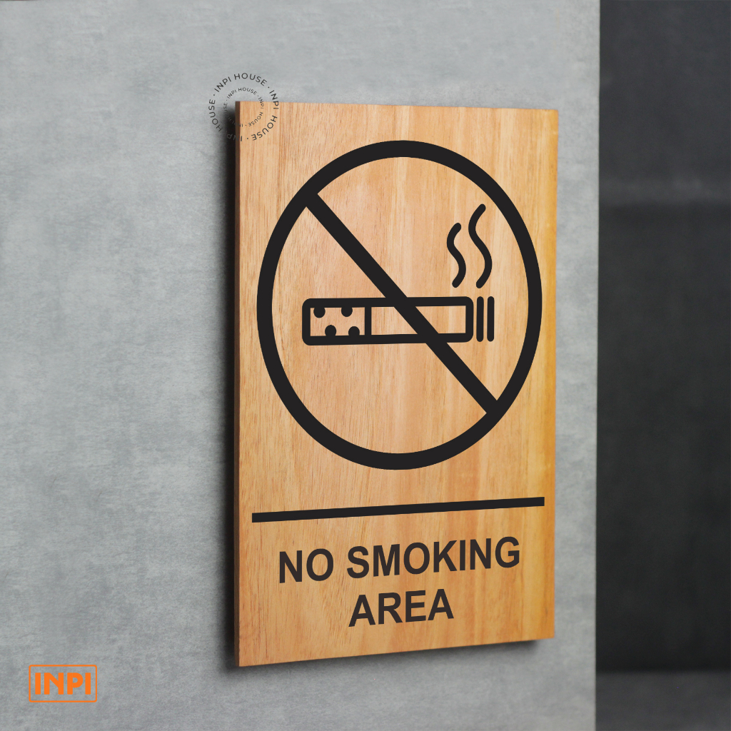 KAYU Inpi - Portrait No Smoking Mahogany Wooden Sticker Sign | Shopee ...