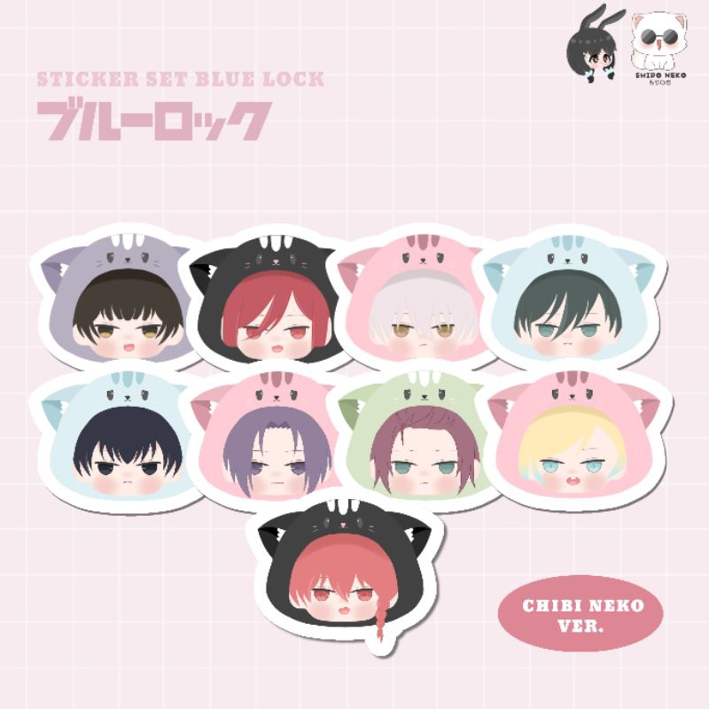 Sticker set anime blue lock chibi neko ver | Shopee Malaysia