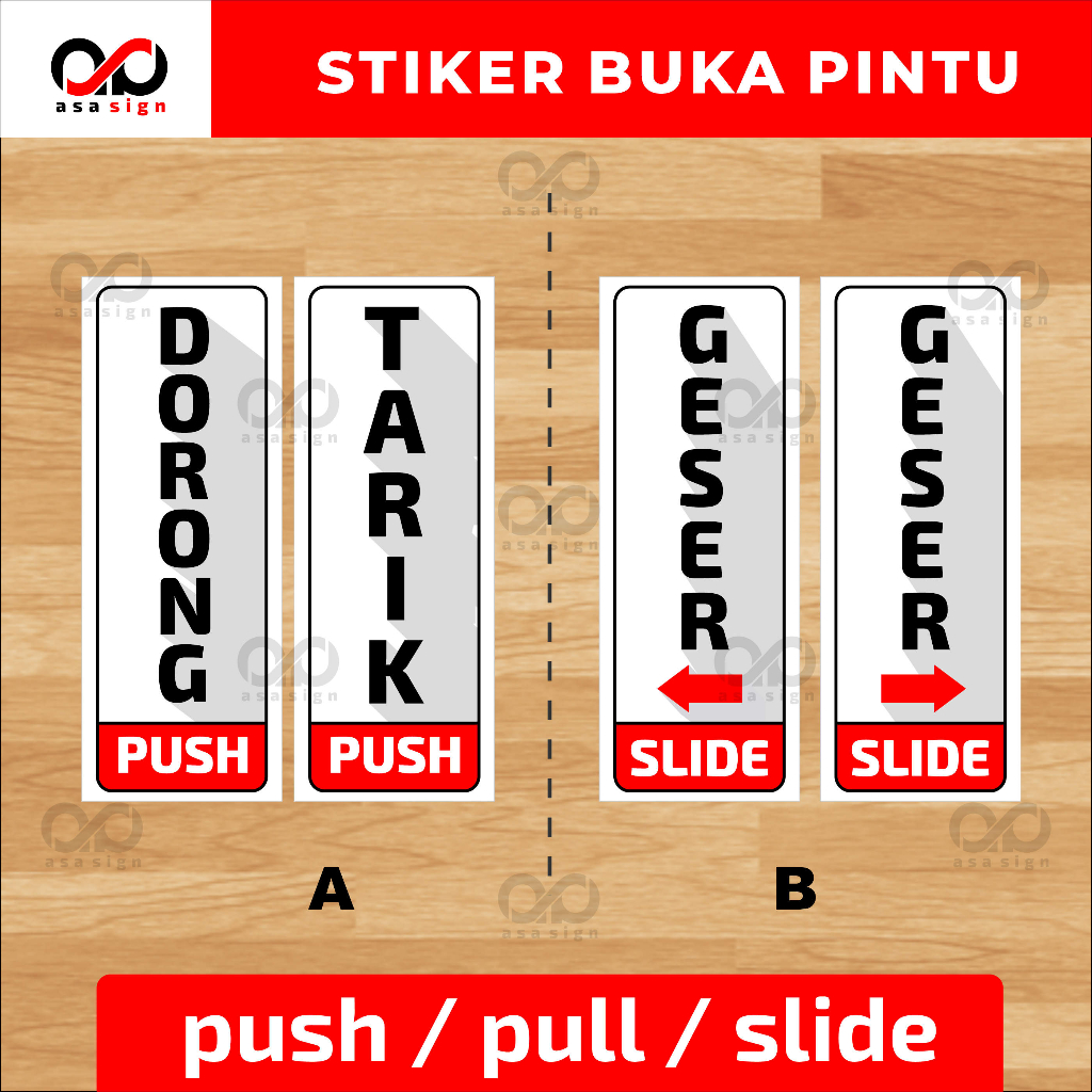 Sticker OPEN THE DOOR PUSH | Pull and SLIDE | Shopee Malaysia