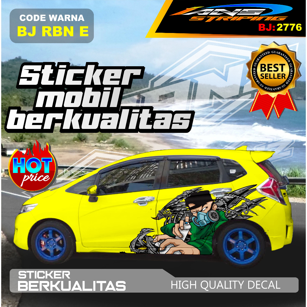 Decal CAR BODY STICKER READY TO INSTALL GLOSSY DOFF VARIATION STICKER ...