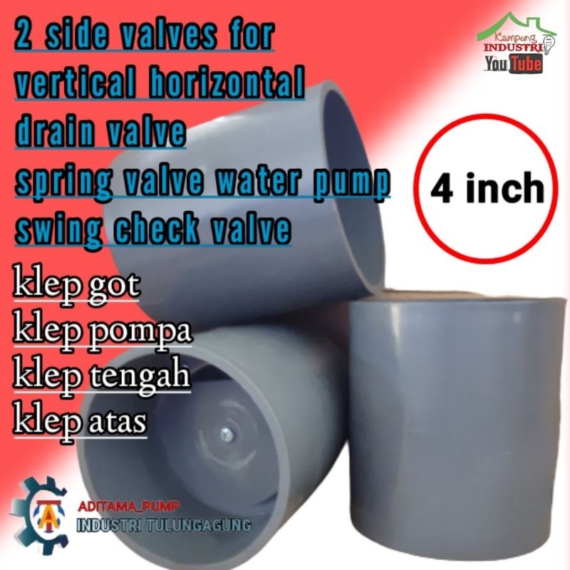4 inch anti-flood sewer valve AW THICK 2 sided horizontal drain valve ...