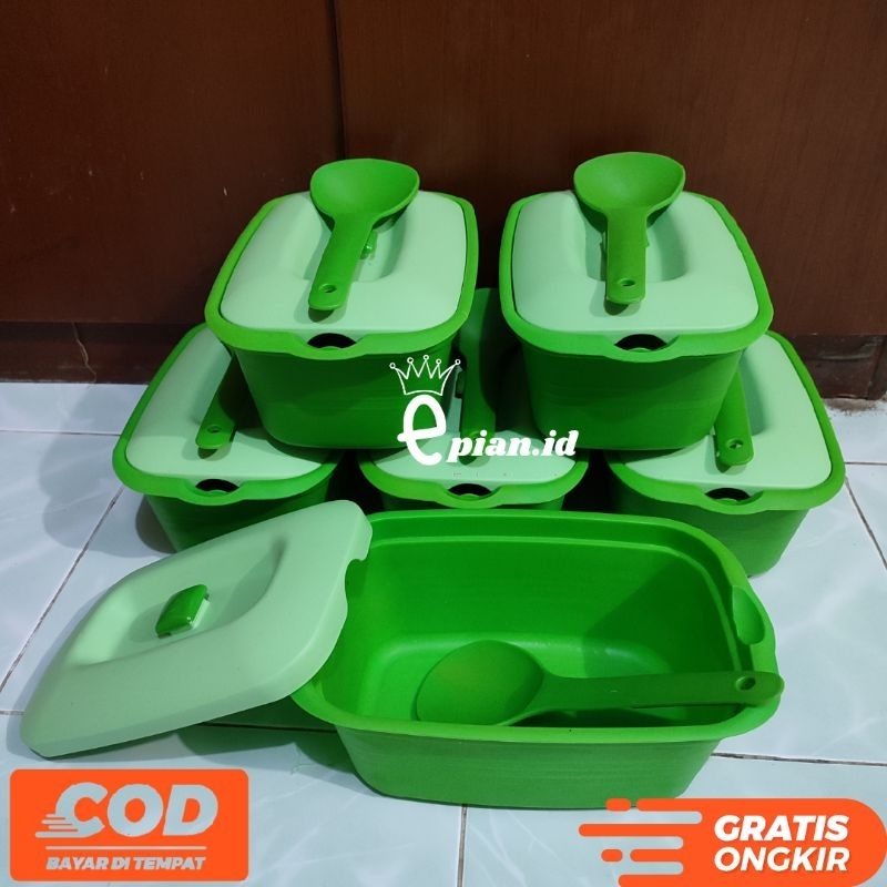 Plastic Buffet Contains 6 Sets (6 Containers + 6 spoons) / Basi Frezz ...
