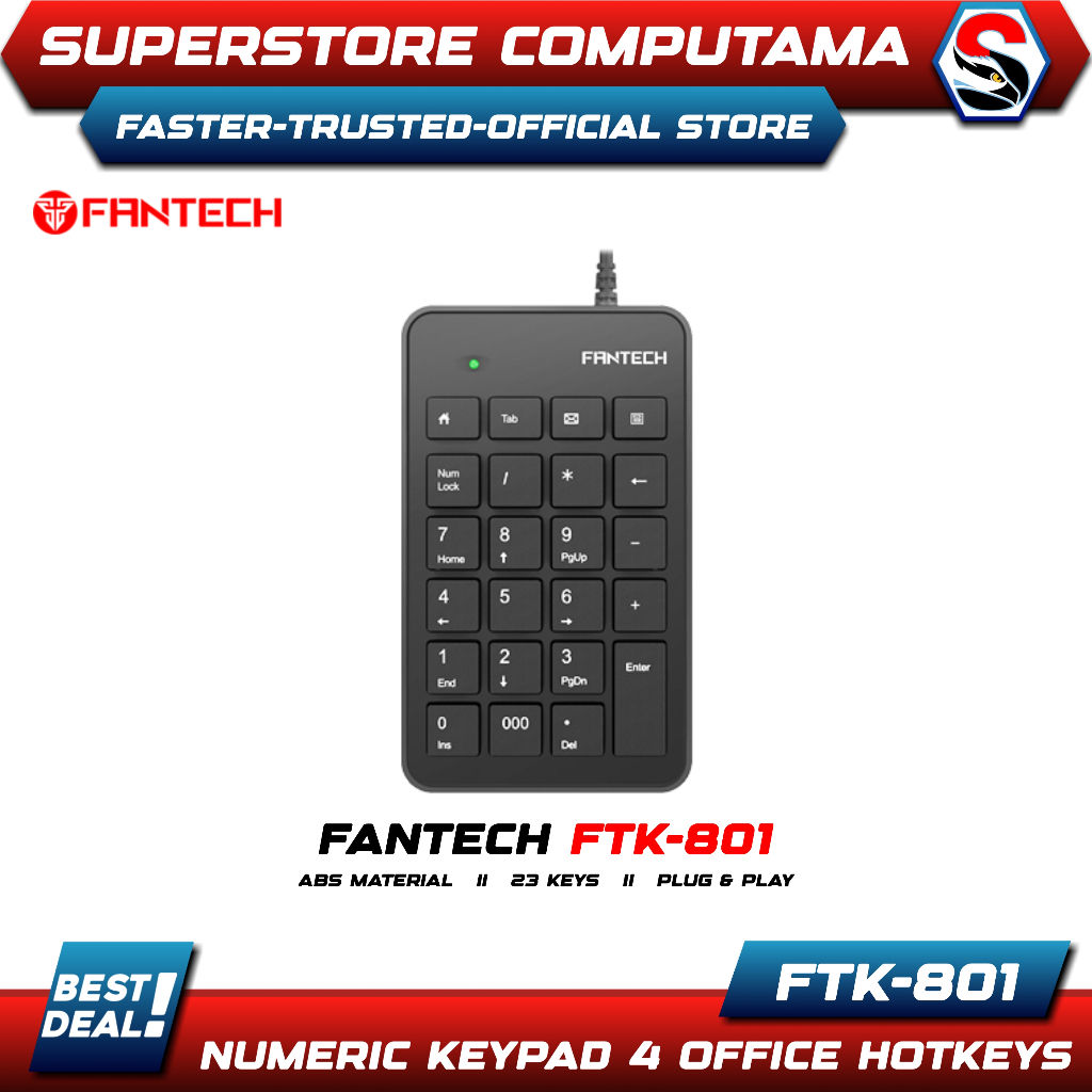 FANTECH FTK-801 FTK801 Numeric Keypad- Number Keyboard | Shopee Malaysia