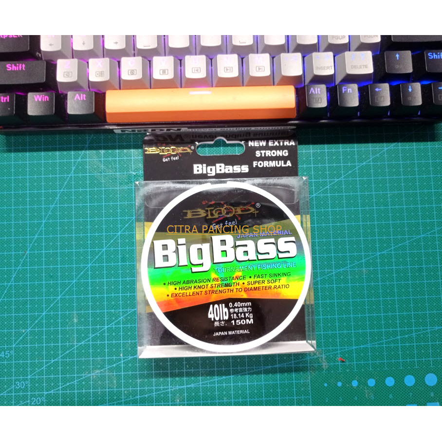 BLOOD STRINGS SPECIAL BASSBIG NO. 0.40MM 40LBS/ 14KG DRAG/ 150M LONG ...