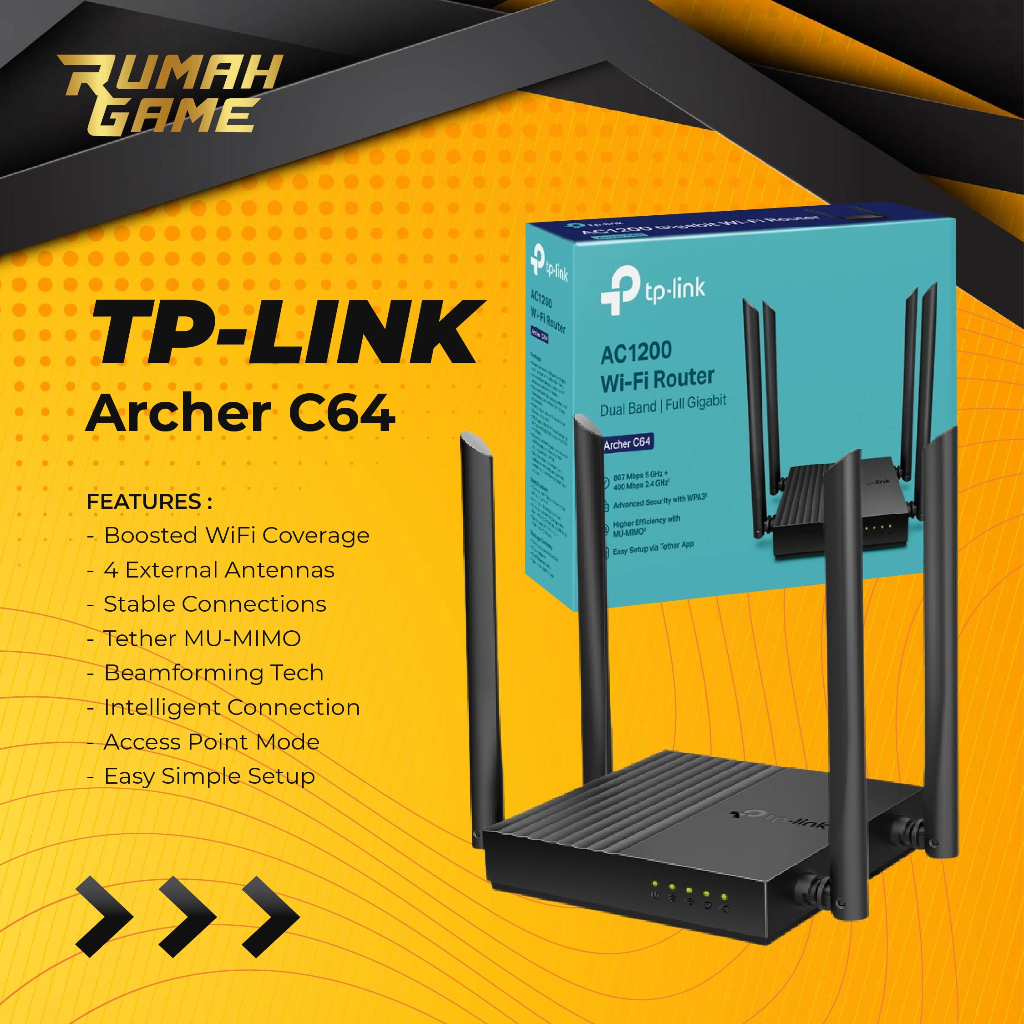 Tp-link Archer C64 AC1200 Wireless MU-MIMO WiFi AP Router | Shopee Malaysia