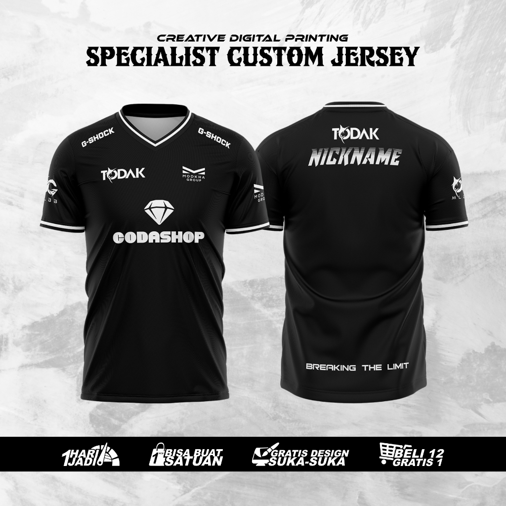 Todak AWAY ESPORTS GAMING JERSEY 2023 FREE NICKNAME FULL PRINTING ...
