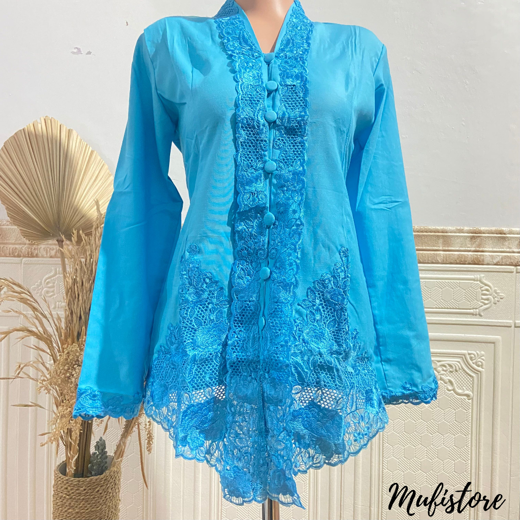 KATUN Kebaya Adult kartini modern Blue Matching/Kebaya Embroidery ...