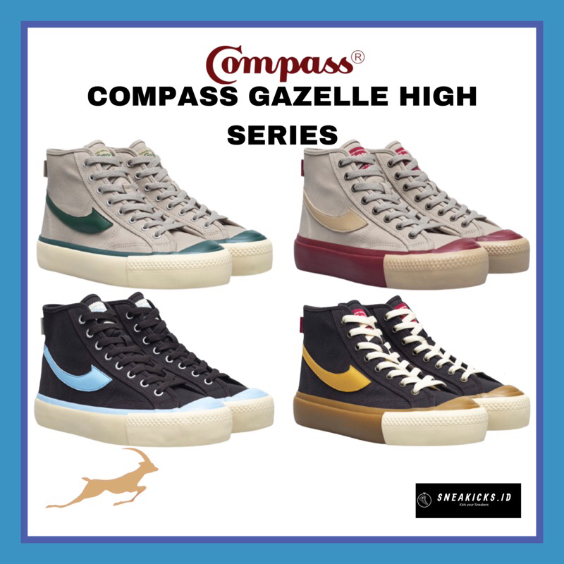 [ORIGINAL] Compass GAZELLE HIGH WAFER GREEN/WAFER MAROON/CHOCO ICE ...
