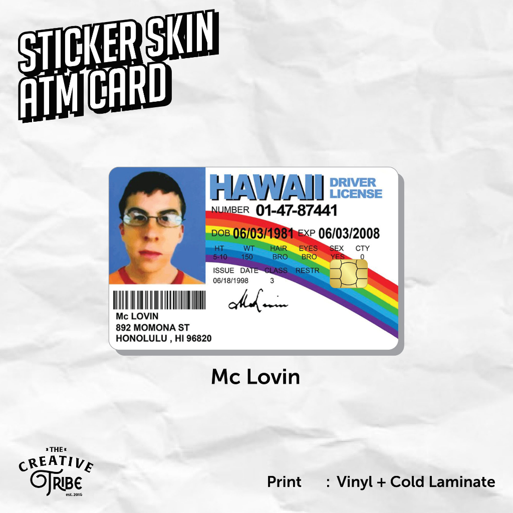 Mc Lovin - Sticker Card Skin - Vinyl ATM Discharge Credit Emoney Flazz Sticker | Shopee Malaysia