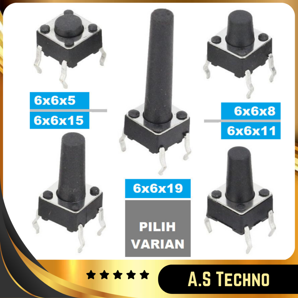 Push Button Switch On Of 4 Feet 6x6 Mm Shopee Malaysia