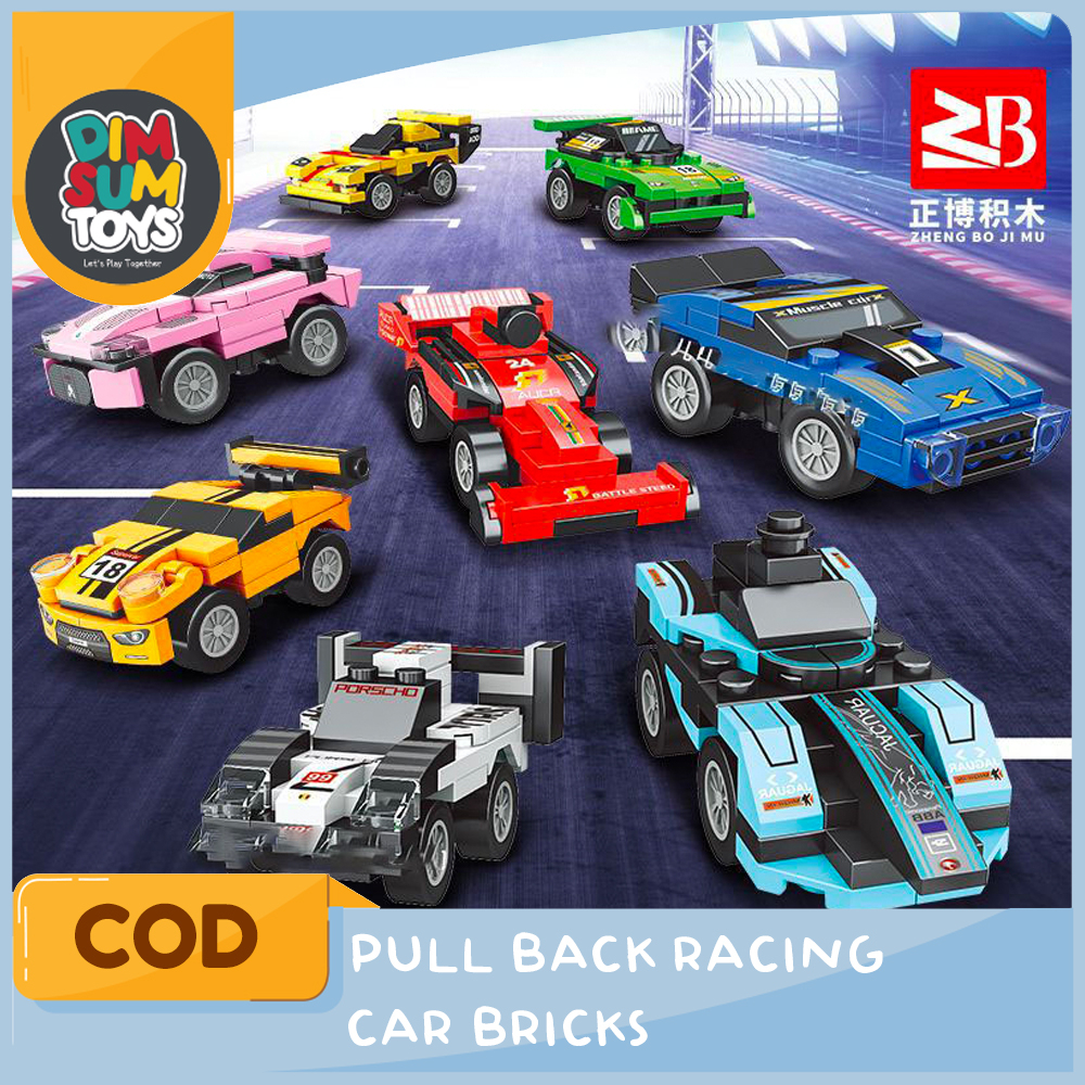 Children's Toys Stacking Blocks Bricks Pull Back Racing Car Military ...