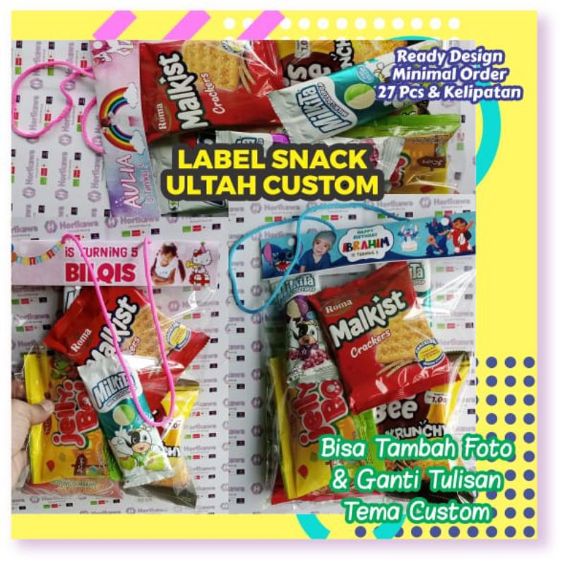 Birthday Snack bag labels / custom photo birthday Snack labels can ...