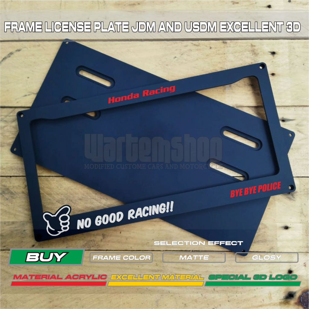 Universal CUSTOME PLATE LICENSE FRAME JDM AND USDM 3D NO GOOD RACING ...